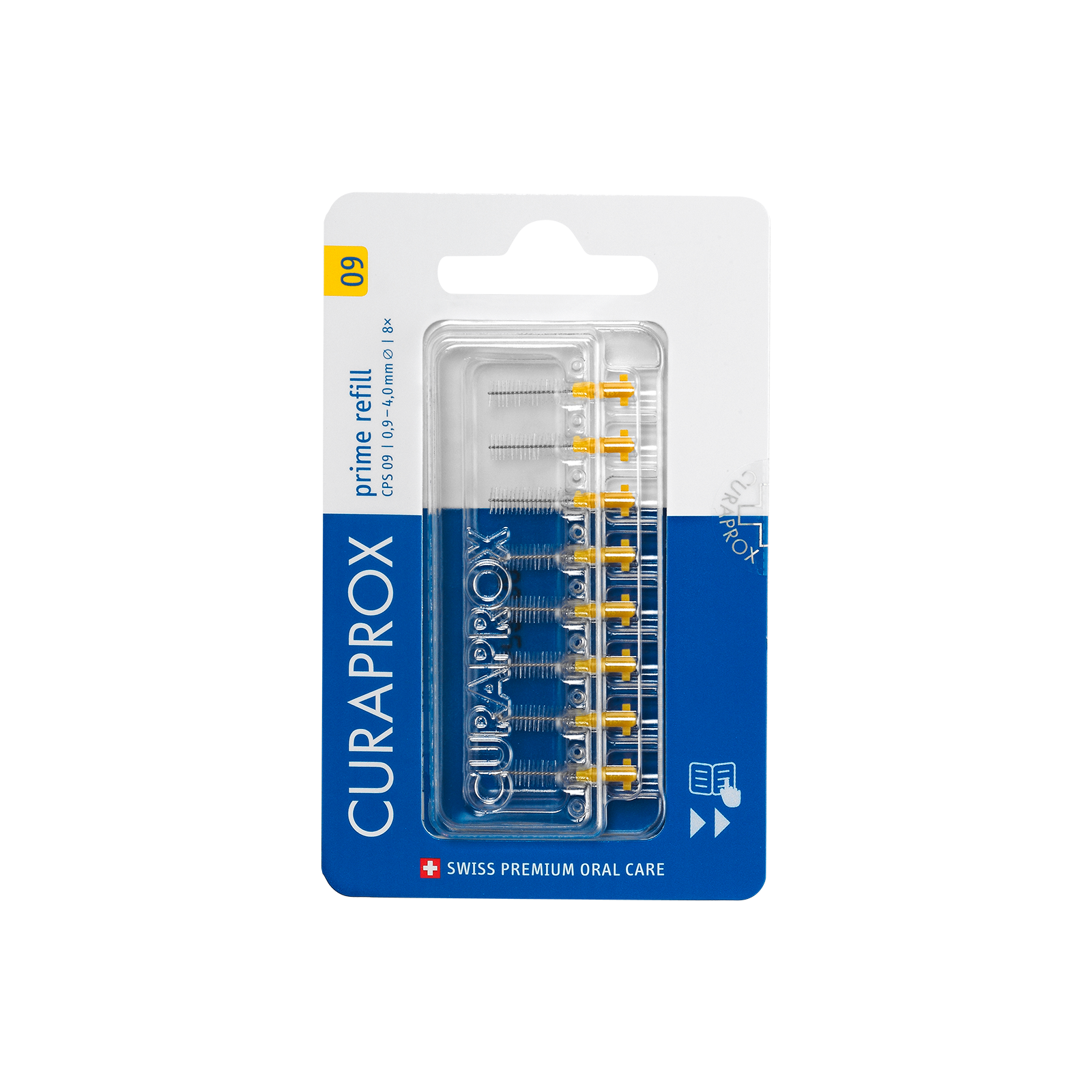 Curaprox CPS 09 Prime refill, yellow, 8pcs – Interdental Brush